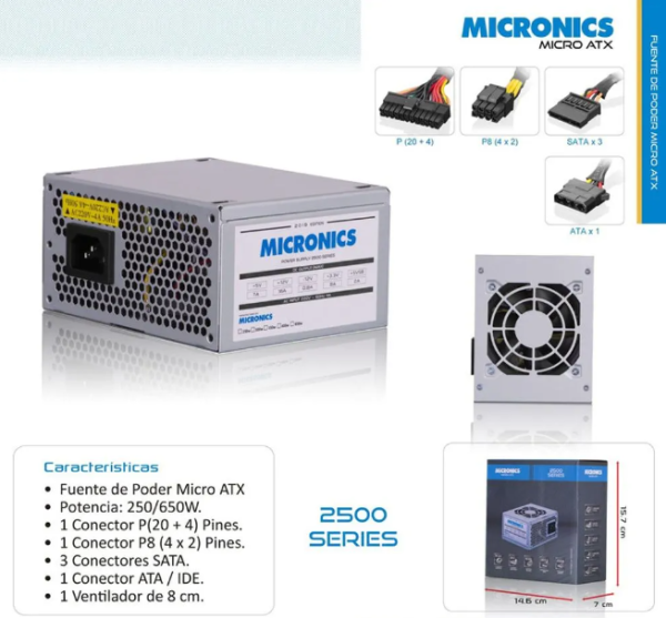 CIMA SOLUTIONS S.A.C. - fuente de poder microatx sx 250w 650 en caja ...
